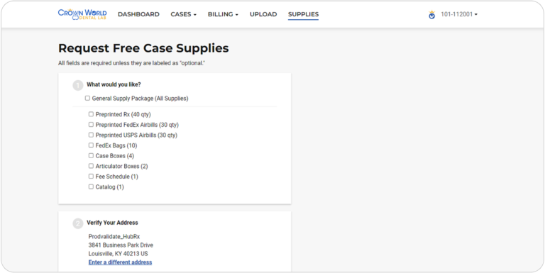 Crown World Dental | My Account